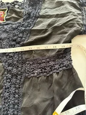 Johnny Was | Skirts | Johnny Was Black Crochet Lace Top With Floral ...